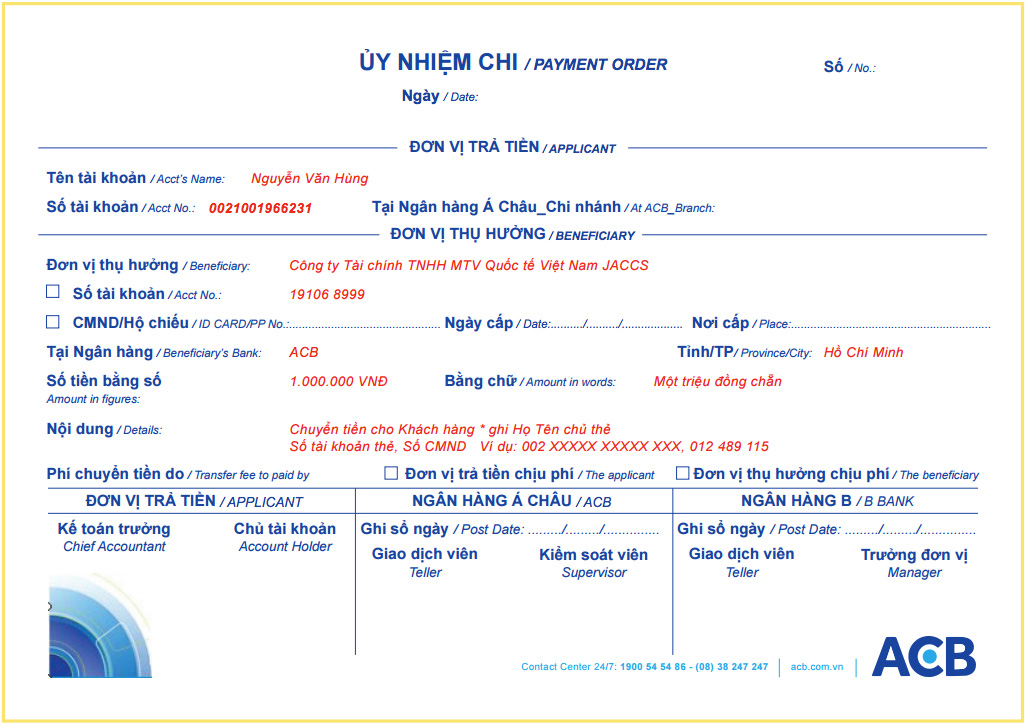 Payment method - JACCS - Japanese financial company