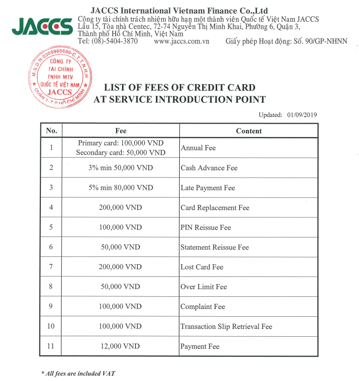 Payment method - JACCS - Japanese financial company