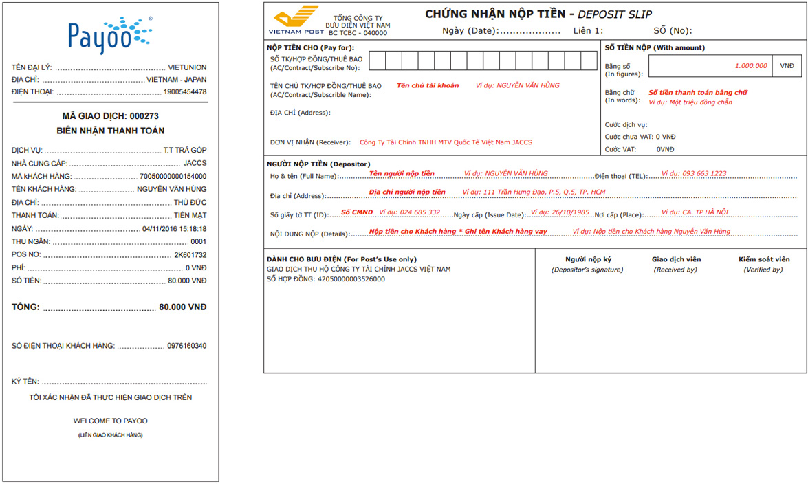 Payment method - JACCS - Japanese financial company